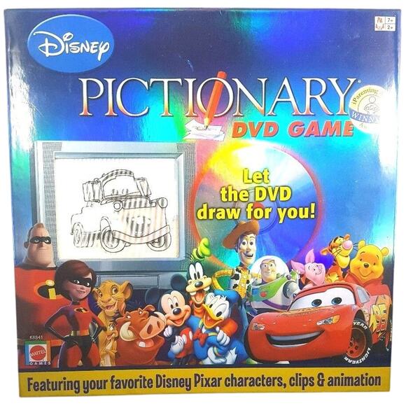 Mattel | Toys | Disney Pixar Pictionary Dvd Family Boardgame Kid Board ...